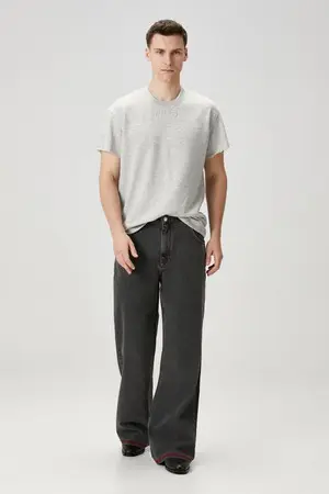 PCFG Cotton Tshirt With Emboss Print - Grey
