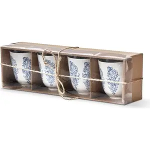 TAG Cote Tea Cup Set Of 4 Ceramic Drinkware - Blue