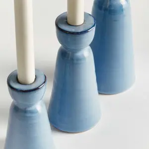 NAPA HOME & GARDEN Libbey Taper Candle Holders - Blue