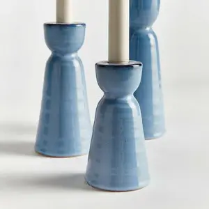 NAPA HOME & GARDEN Libbey Taper Candle Holders - Blue