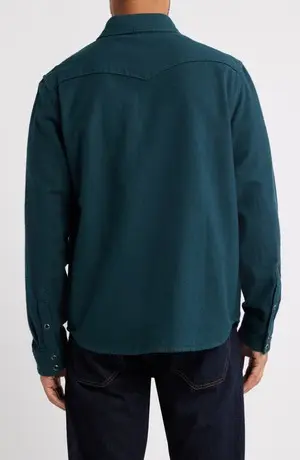 Ag Huston Classic Fit Western Snap-up Shirt - Deep Teal