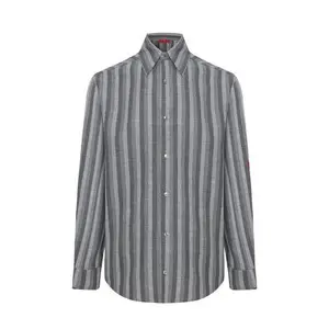 PCFG Linen & Cotton Blend Checked Woven Shirt