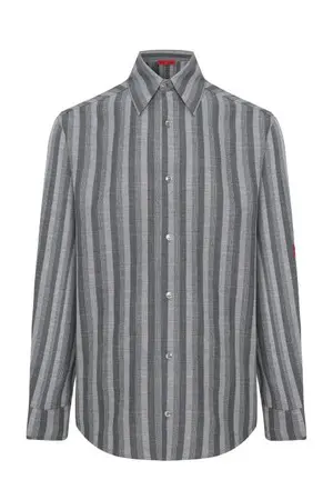 PCFG Linen & Cotton Blend Checked Woven Shirt