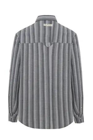PCFG Linen & Cotton Blend Checked Woven Shirt