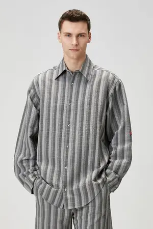 PCFG Linen & Cotton Blend Checked Woven Shirt
