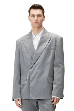 PCFG Cotton Blend Striped Woven Blazer