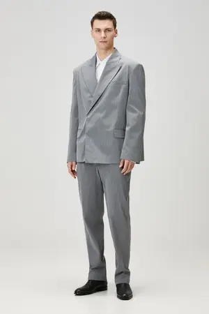 PCFG Cotton Blend Striped Woven Blazer