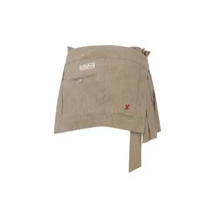 PCFG Linen Blend Super Mini Skirt - Beige Moon Rock