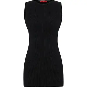 PCFG Ribbed Knit Sleeveless Tank Top - Black