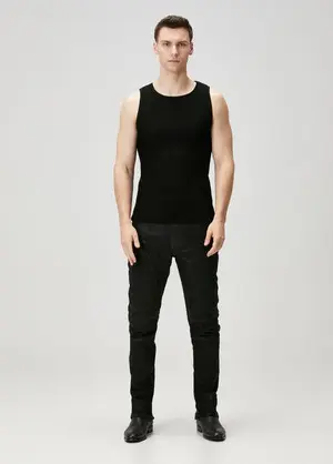PCFG Ribbed Knit Sleeveless Tank Top