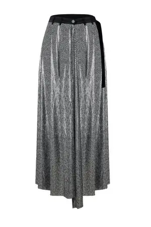 PCFG Sequined Skirt With Contrast Waistband And Slit