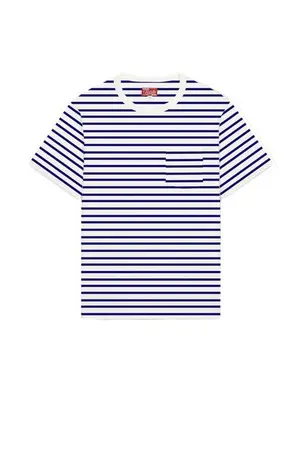 FORTELA Yakut Ribbed Motif T-shirt - White/blue