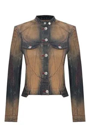 PCFG Pure Cotton Faded Motorcycle Jacket - Blue