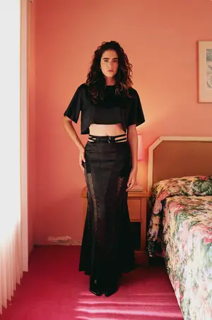 PCFG Pure Silk Maxi Skirt With Lace Insets