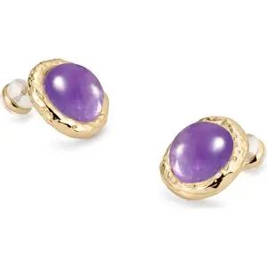 RETRO CHIC Aeolian Whispers Earrings - Gold & Purple