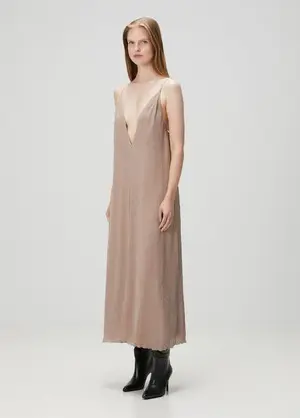 PCFG Maxi Dress With V-neck And Spaghetti Straps