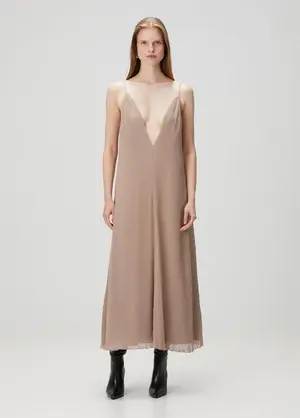 PCFG Maxi Dress With V-neck And Spaghetti Straps