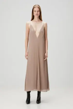 PCFG Maxi Dress With V-neck And Spaghetti Straps