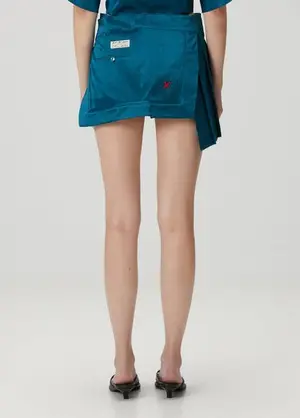 PCFG Pure Silk Mini Skirt - Blue Moroccan Blue