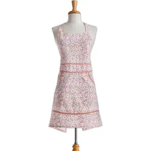 TAG Flower Petals Cotton Baking Apron With Pockets And Ties - Pink