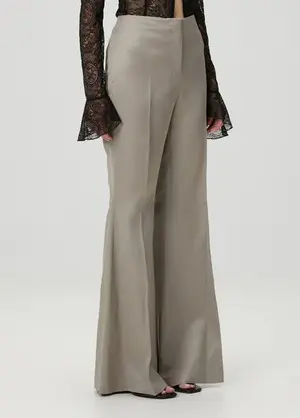 PCFG Linen Blend Shiny Woven Pants - Beige
