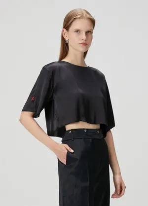 PCFG Pure Silk Oversized Crop Top