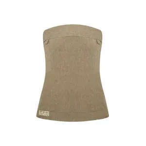 PCFG Linen Blend Strap Top - Beige
