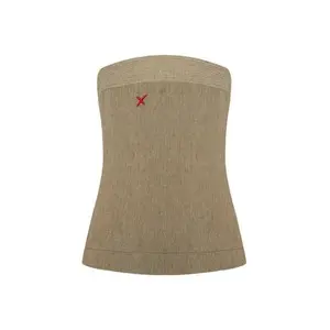 PCFG Linen Blend Strap Top - Beige