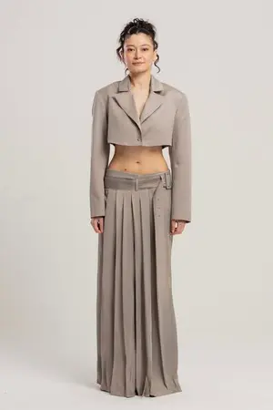 PCFG Linen Blend Shiny Woven Skirt