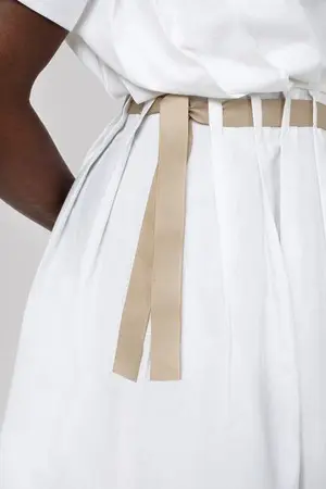 HAVELI Amma Poplin Ribbon Dress - White