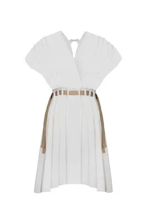 HAVELI Amma Poplin Ribbon Dress - White