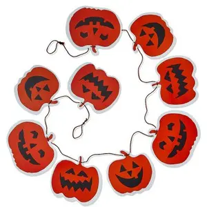 TAG Paper Jack O Lanterns Garland Decorative Halloween Decor - Orange