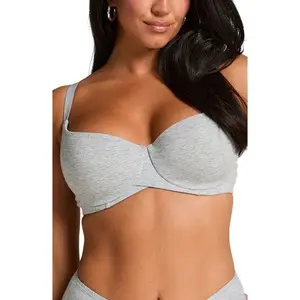 Hunkemoller Cotton Padded Underwired Bra - Grey