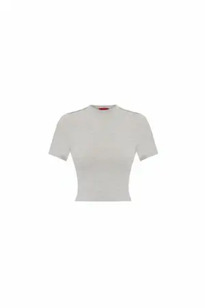 PCFG Cotton Slim Fit Cropped T-shirt - Grey