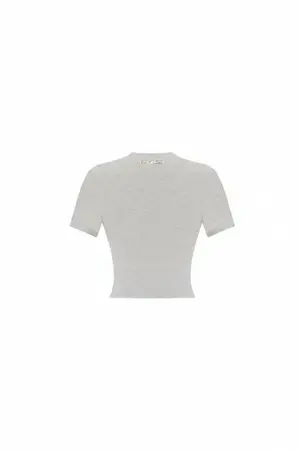 PCFG Cotton Slim Fit Cropped T-shirt - Grey