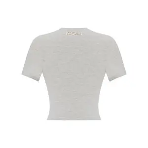 PCFG Cotton Slim Fit Cropped T-shirt - Grey
