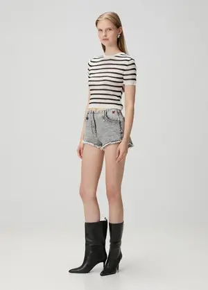 PCFG Striped Short Sleeve Knit Top