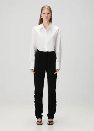 PCFG Pure Cotton Cropped Shirt With Lace-up Detail