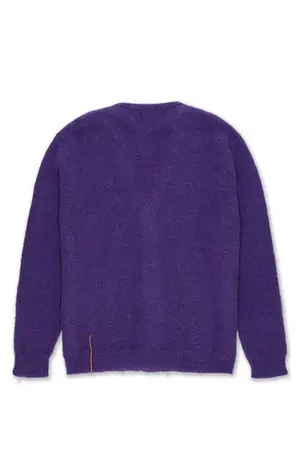 FORTELA Patch Pocket Mohair Wool Cardigan - Violet