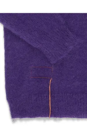 FORTELA Patch Pocket Mohair Wool Cardigan - Violet