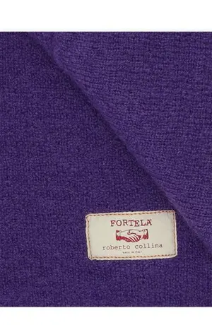 FORTELA Patch Pocket Mohair Wool Cardigan - Violet
