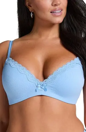 Hunkemoller Lola Padded Non-wired Bra - Bel Air Blue