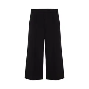 PCFG Cotton Woven Pleated Cropped Trousers
