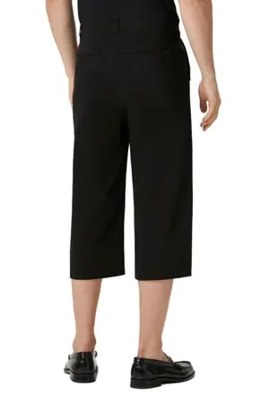 PCFG Cotton Woven Pleated Cropped Trousers