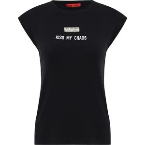 PCFG Rib Tank Top With Patch - Black