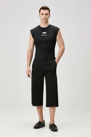 PCFG Rib Tank Top With Patch - Black
