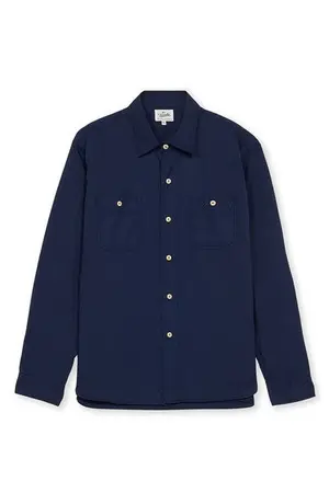 FORTELA Workt Cotton Shirt - Blue