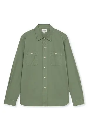 FORTELA Workt Cotton Shirt - Green