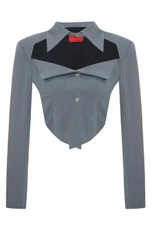 PCFG Woven Striped Shirt With Metal Button