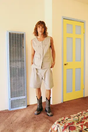 PCFG Cotton Woven Shorts With Double Front Pleats And Zip Detail